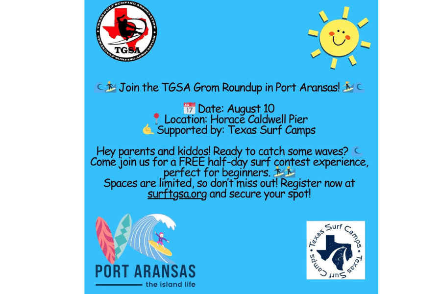 Grom Roundup-Kids surf contest - Port Aransas Bucket List